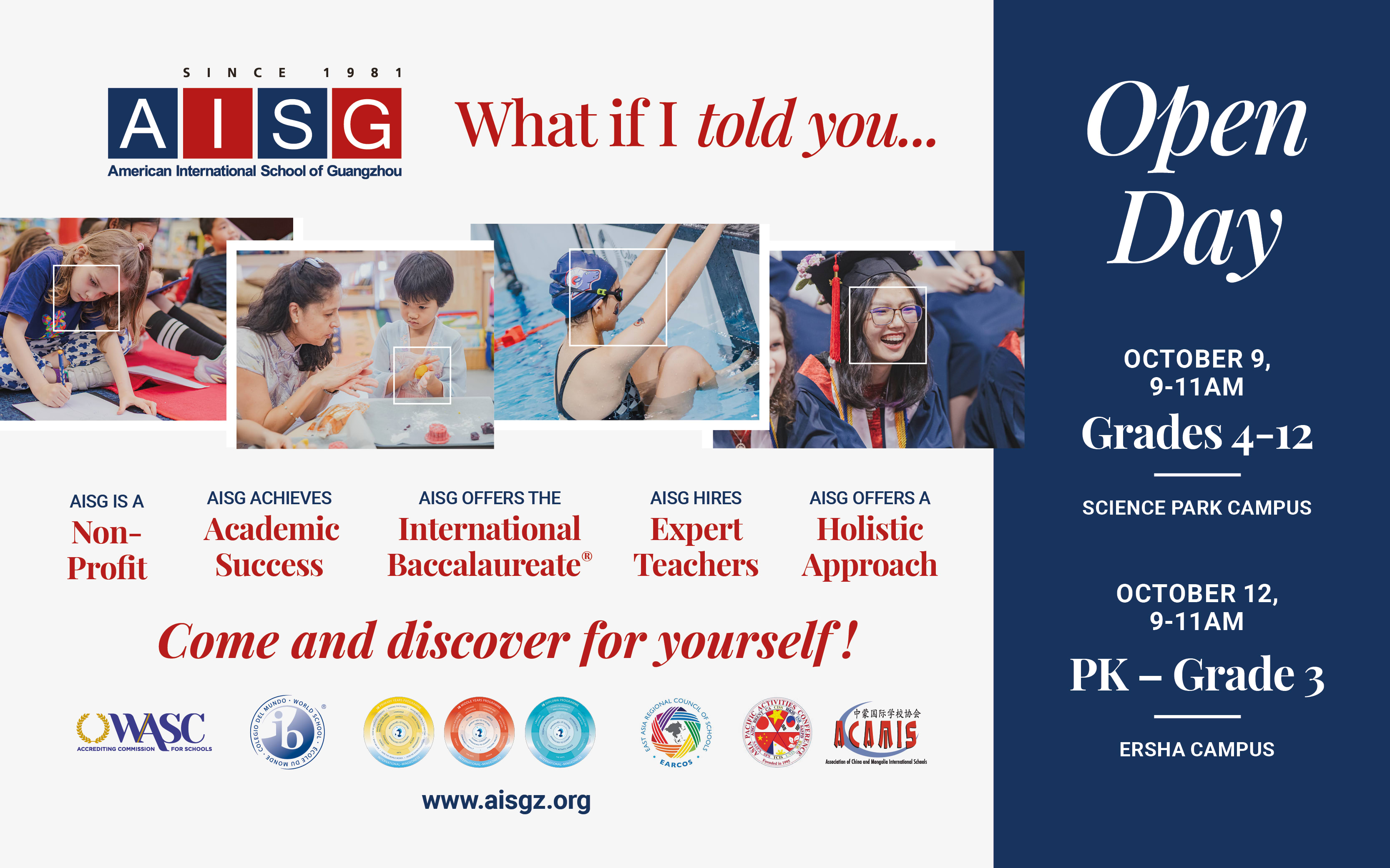 Last Call to Register: AISG Open Days: Oct 9, 12